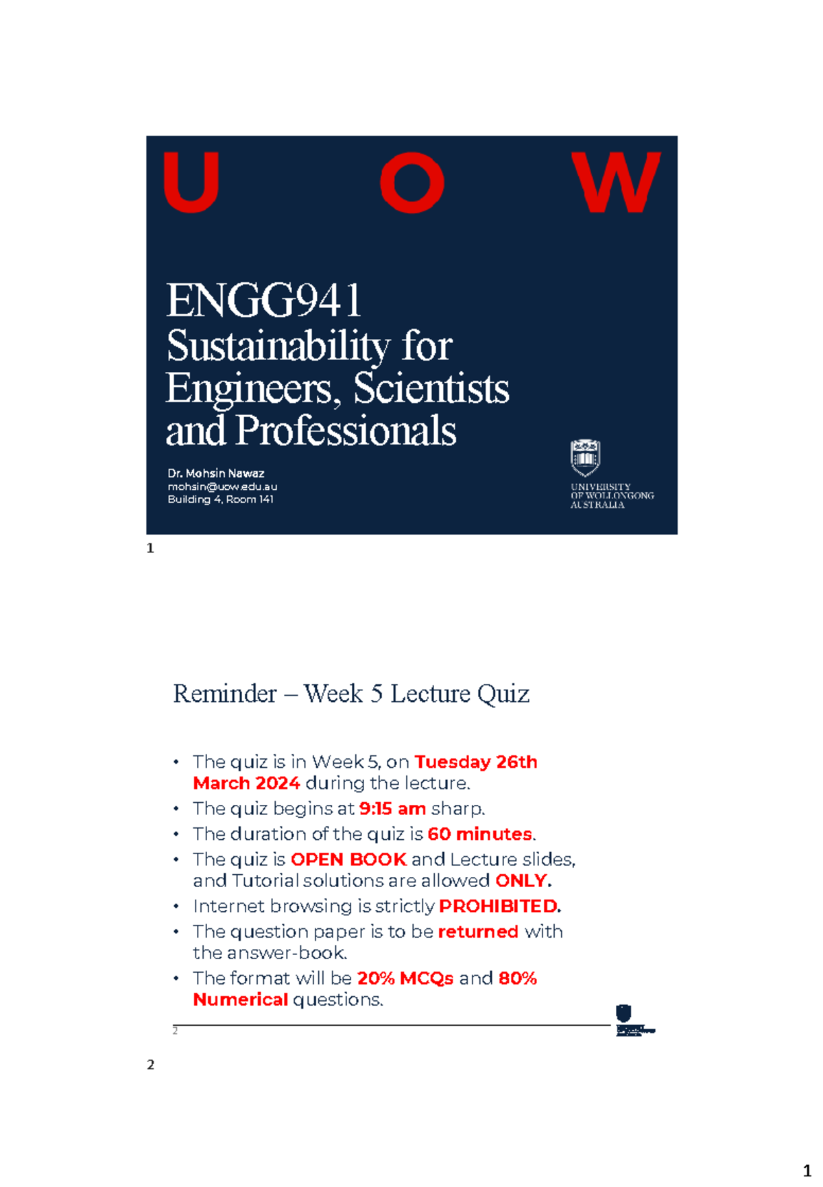 ENGG941 Week 4 Lecture 2024 - ENGG Sustainability for Engineers, Scientists and Professionals Dr ...