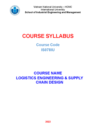 SCD HW2 Solution rev1 - 2021-2022 - Student ID: ... LOGISTICS ENGINEERING & SUPPLY CHAIN DESIGN ...