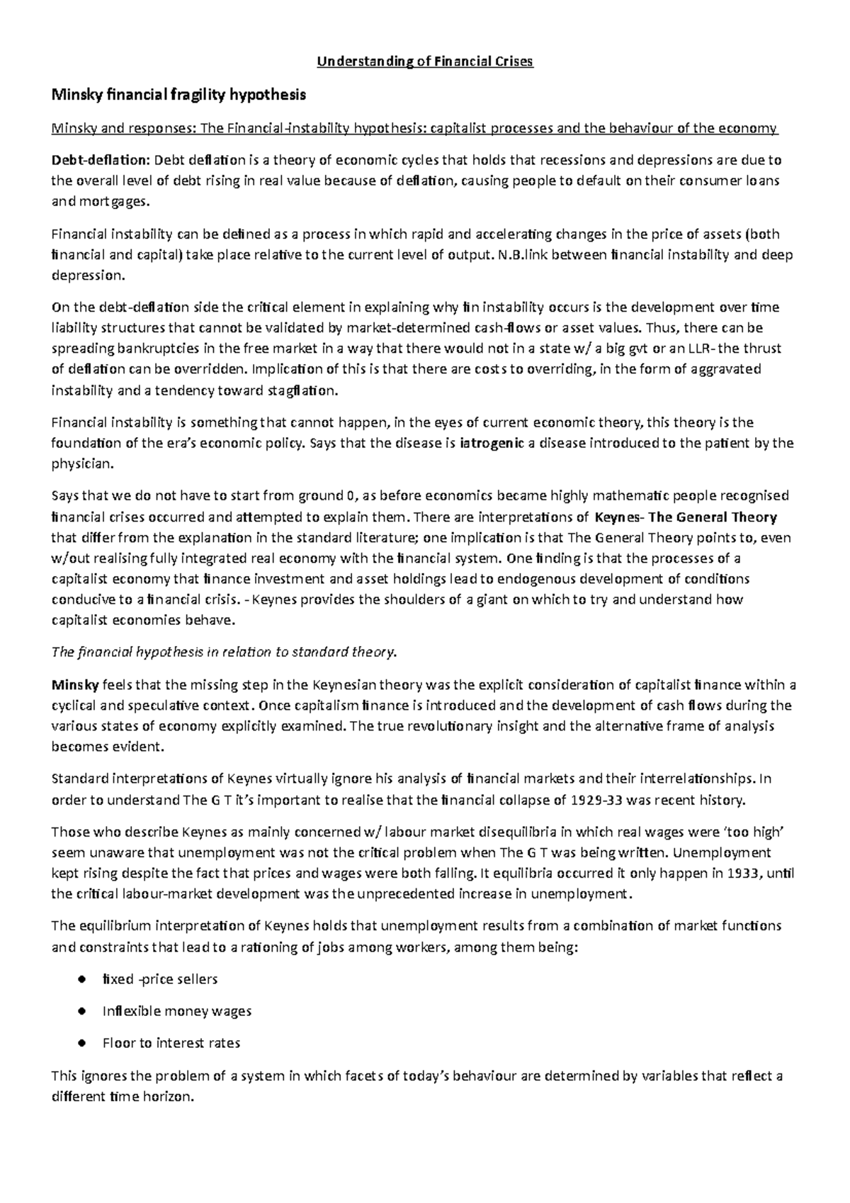 Understanding Financial Crises - Understanding of Financial Crises ...