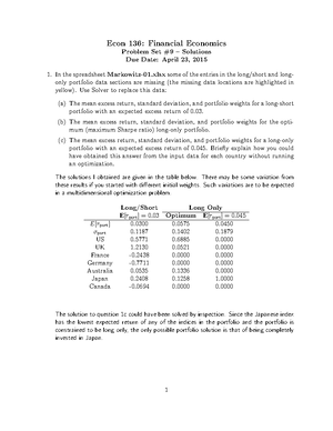 Problem Set 6 Spring 2022 - Econ 136: Financial Economics Problem Set # Due Date: March 11, 2022 ...