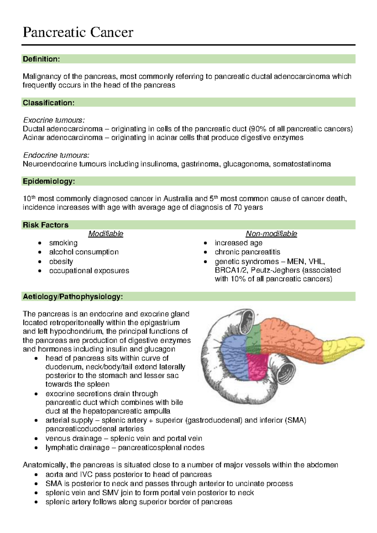 Pancreatic Cancer - Key disease entity - Pancreatic Cancer Definition ...