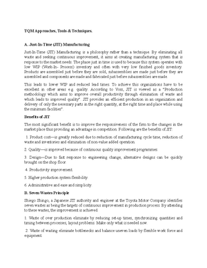 Total quality management - TOPIC 2: TOTAL QUALITY MANAGEMENT TQM is ...