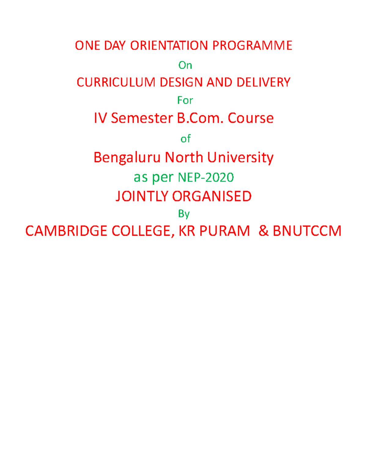 Costing Methods AND Techniques - ONE DAY ORIENTATION PROGRAMME On ...
