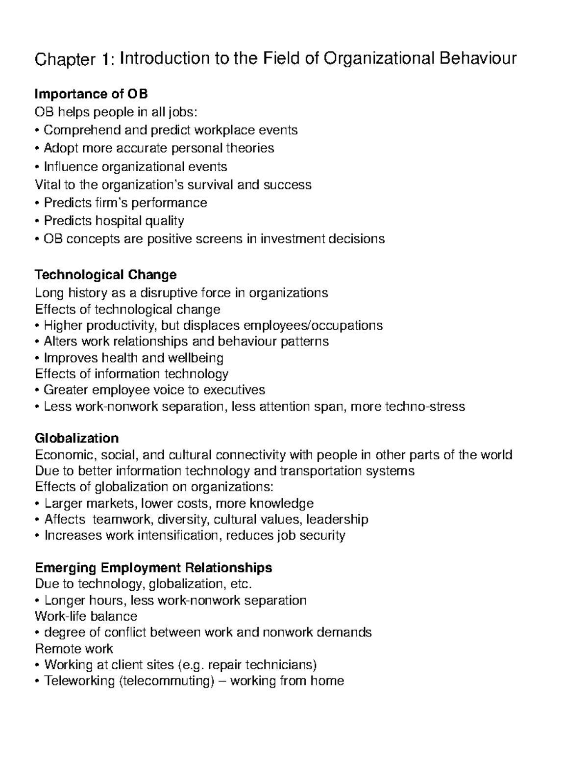 Chapter 1 Notes - Chapter 1: Introduction to the Field of ...