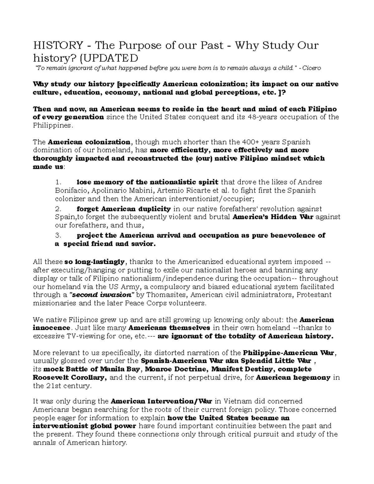 History why study - HISTORY - The Purpose of our Past - Why Study Our ...