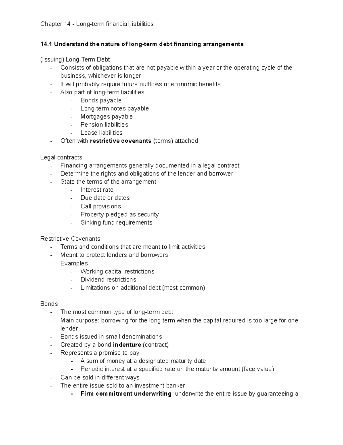 Chapter 14 Financial Liabilities: Understanding Debt Financing and ...