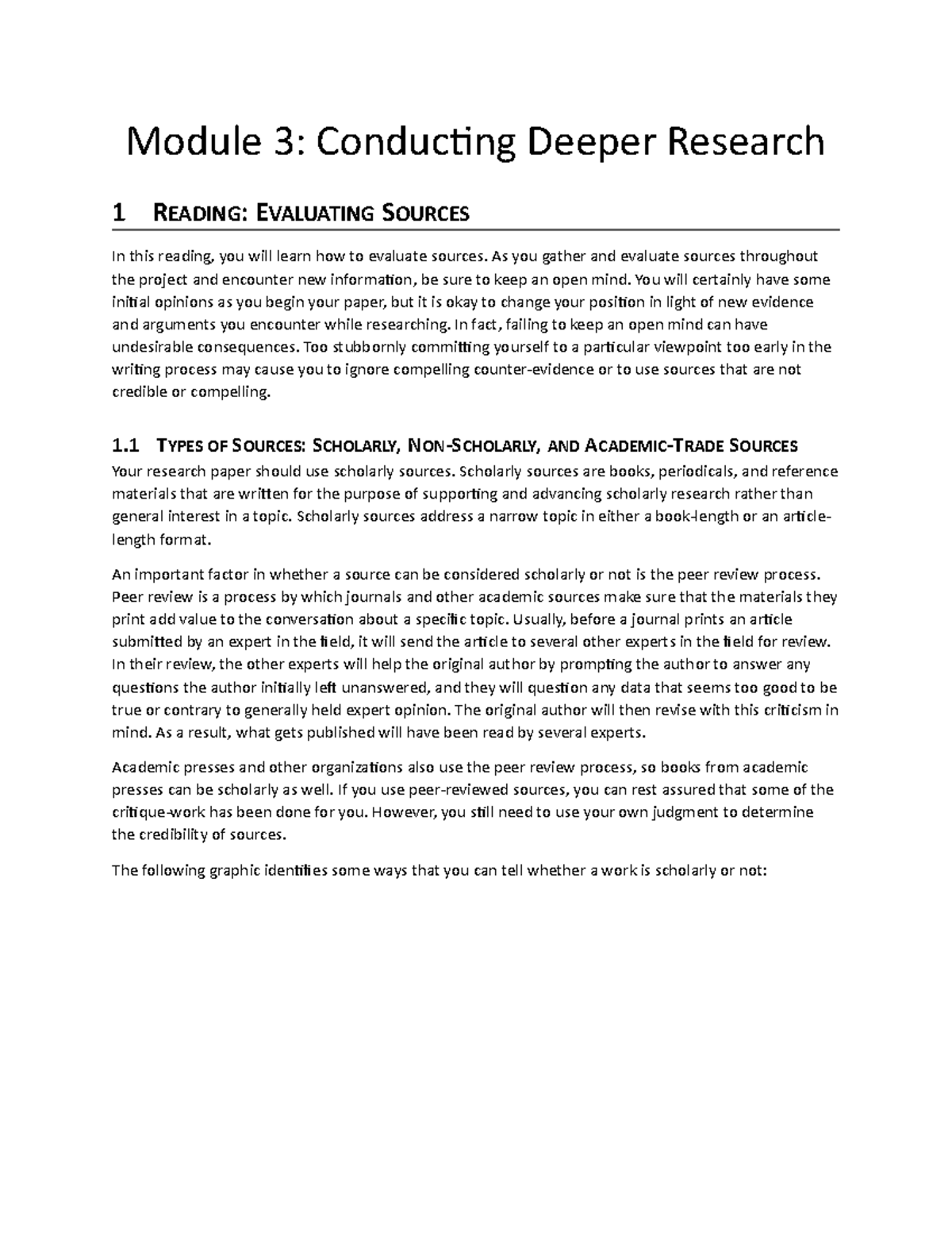Module 3 - mat - Module 3: Conducting Deeper Research 1 READING ...