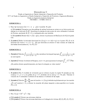 Ejercicios tema1 resueltos - Ejercicios del Tema 1 Calcular el polinomio de Taylor de grado 2 ...