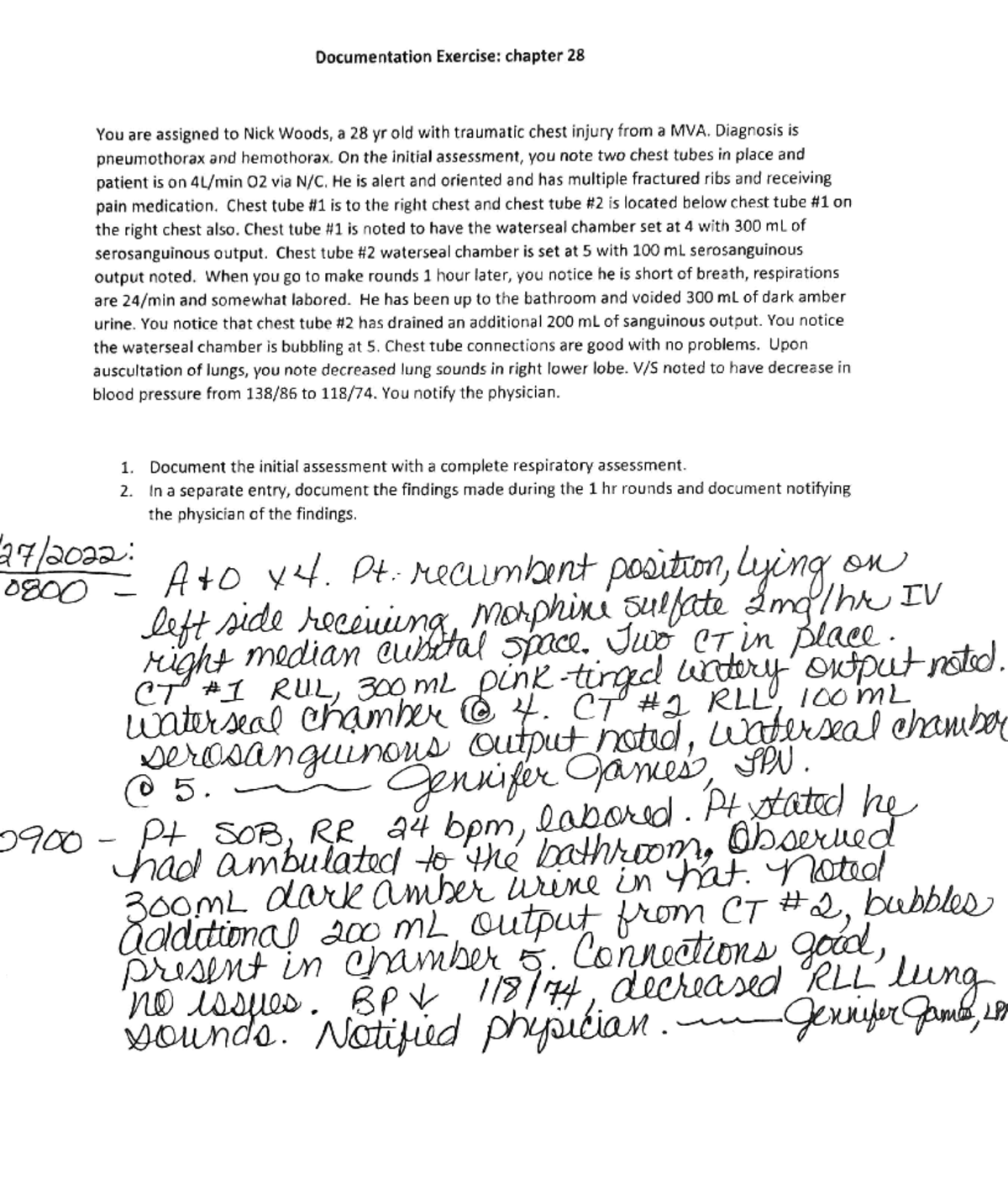 BFN Documentation Exercise Ch. 28 - LPN 1123 - Studocu