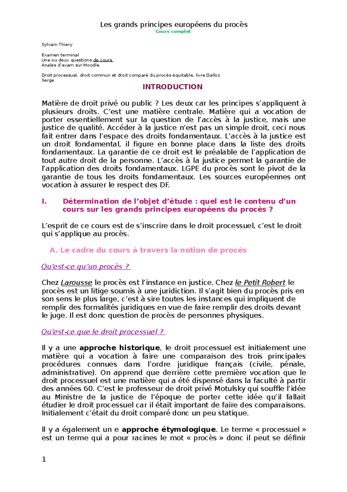 Les grands principes europeens du proces CM - Cours complet Sylvain ...