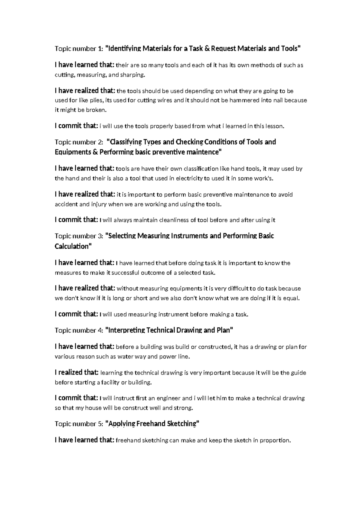 Allan 123 - lesson - Topic number 1: "Identifying Materials for a Task ...