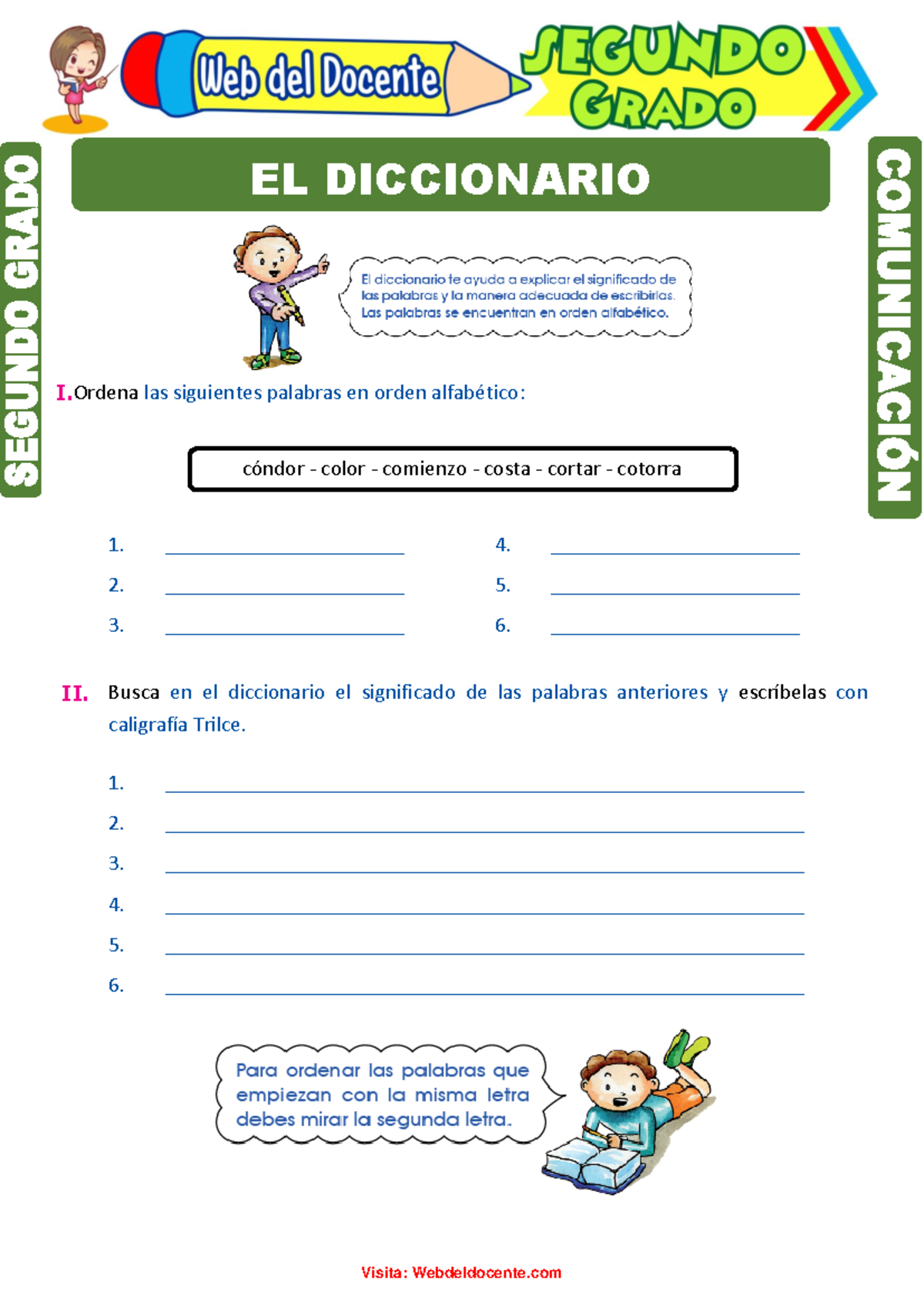 El Diccionario para Segundo Grado de Primaria - Comunicación Visita ...