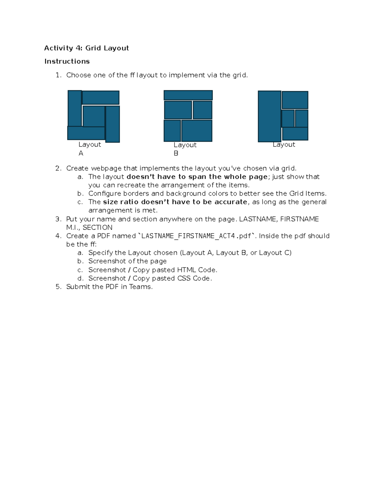 Activity 4 - practice web programming - Activity 4: Grid Layout ...