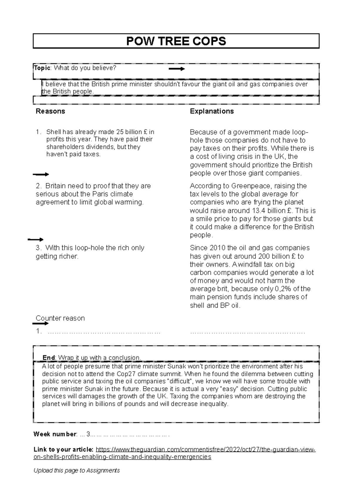 POW TREE COPS Blogtask 3 - POW TREE COPS Topic: What do you believe? I ...