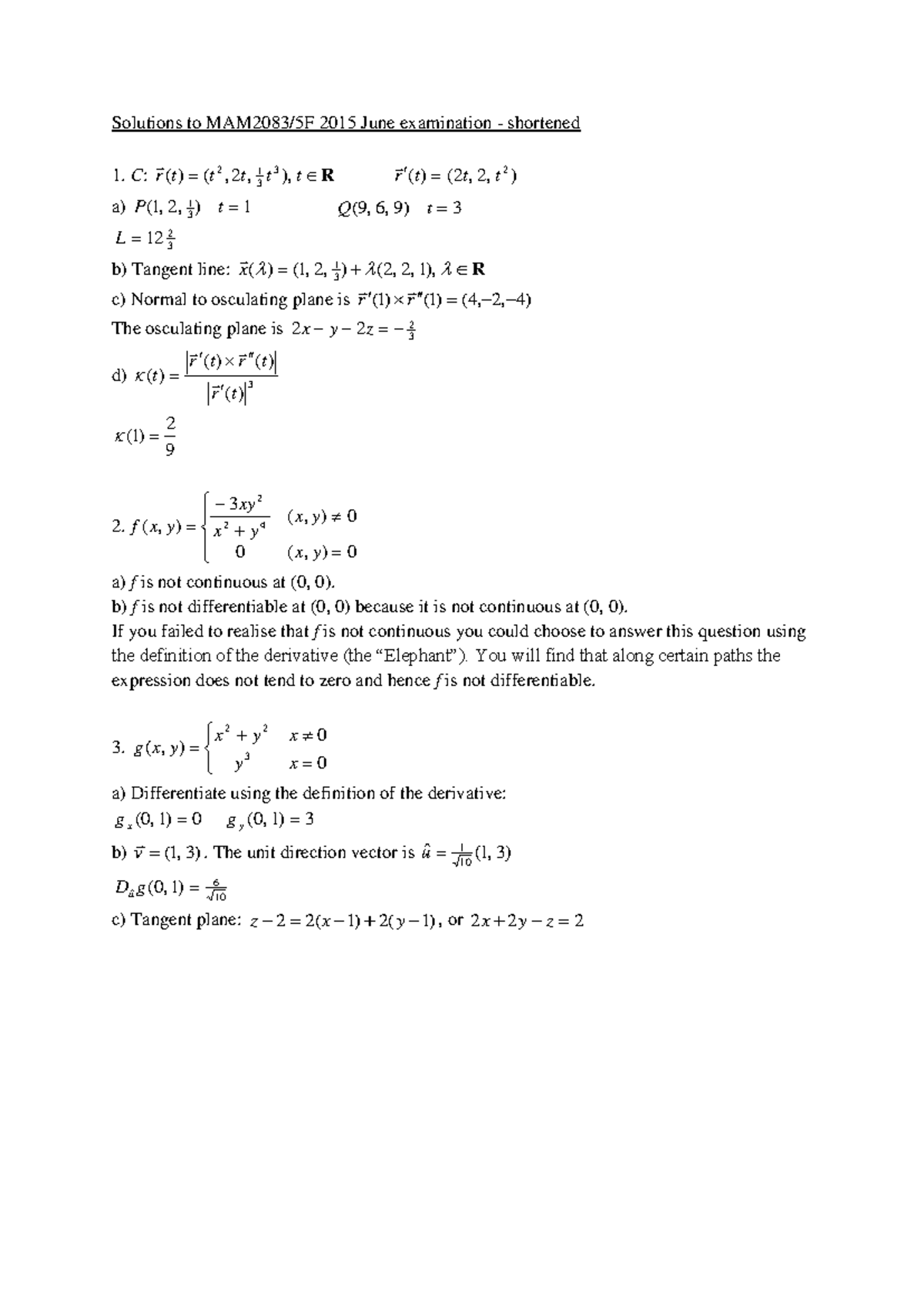 2015 Solutions - Exam memo - Solutions to MAM2083/5F 2015 June ...