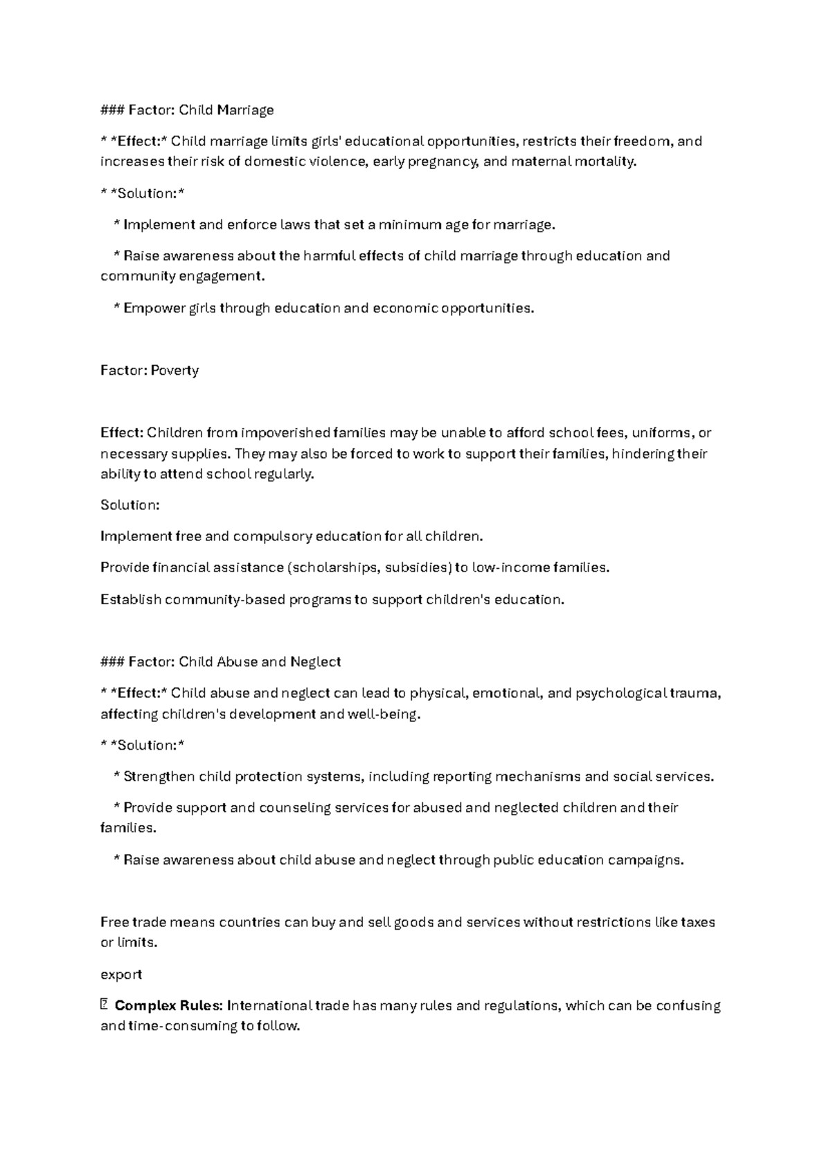 Factor - no wayyyyyyyyyyyyyyyy - Factor: Child Marriage Effect: Child ...