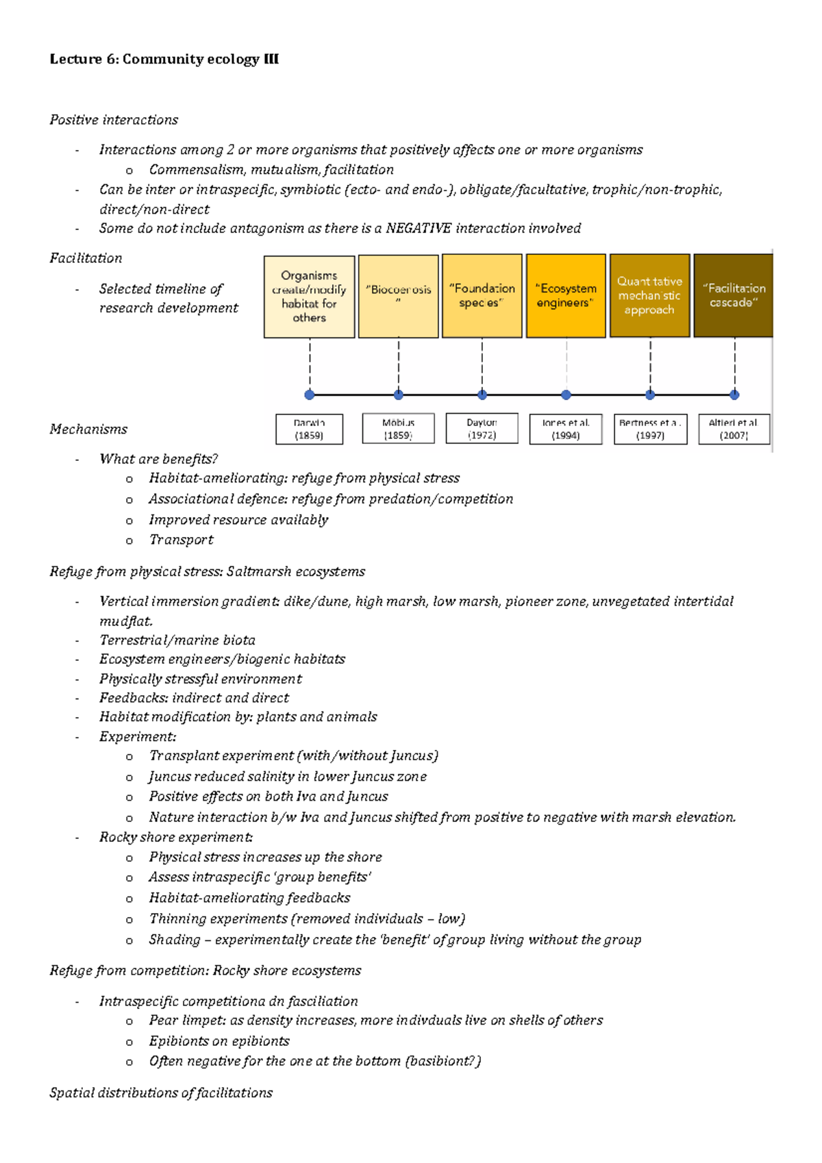 Lecture 6 Community Ecology - Lecture 6: Community ecology III Positive ...