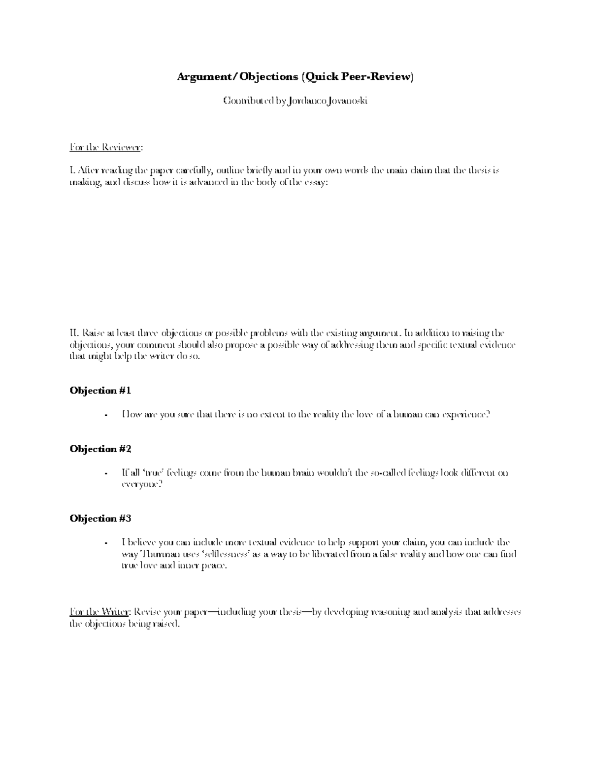 (04-05-22) Peer Review Argument Objections - Argument/Objections (Quick ...