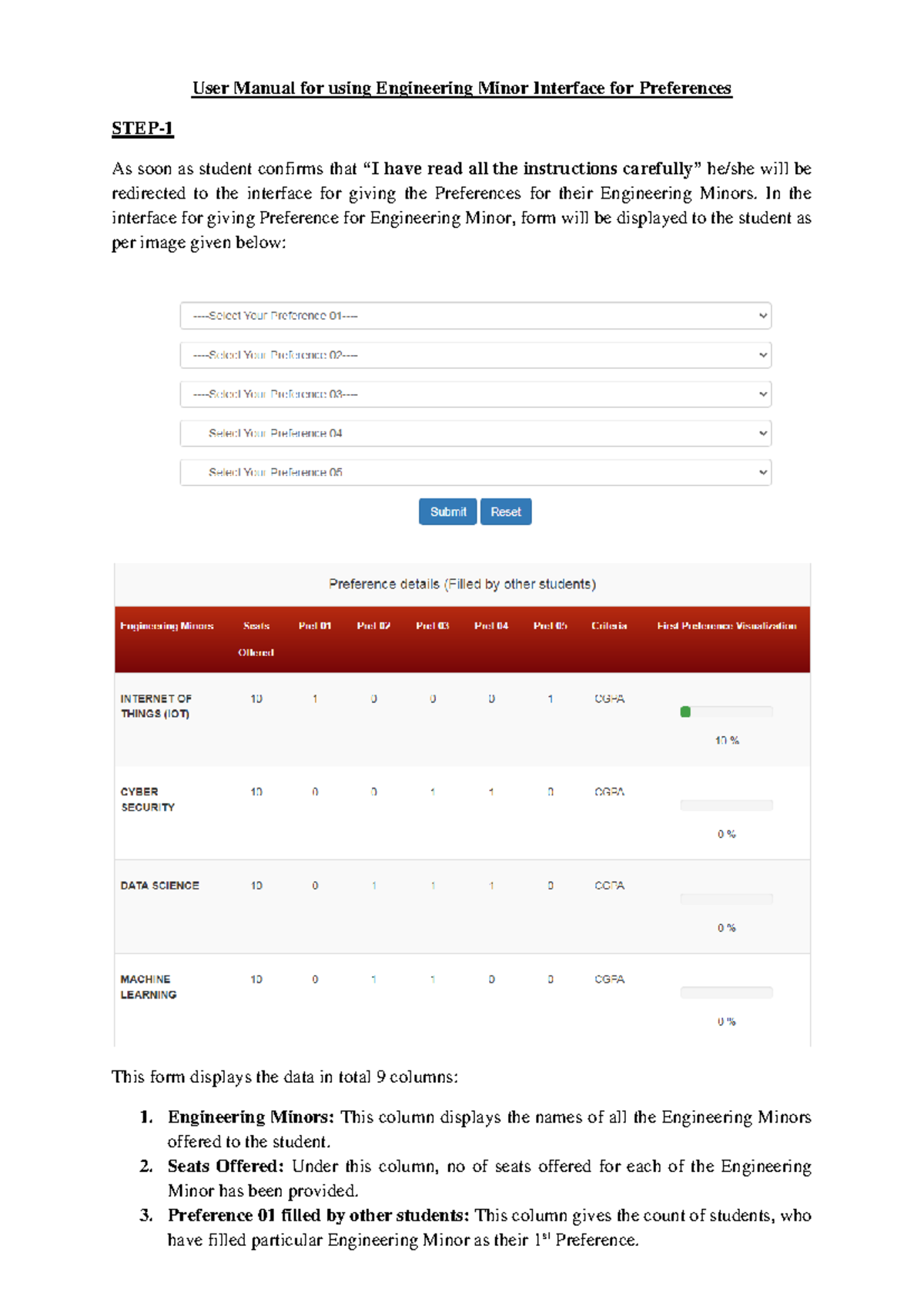 Engineering Minor Manual - User Manual for using Engineering Minor ...