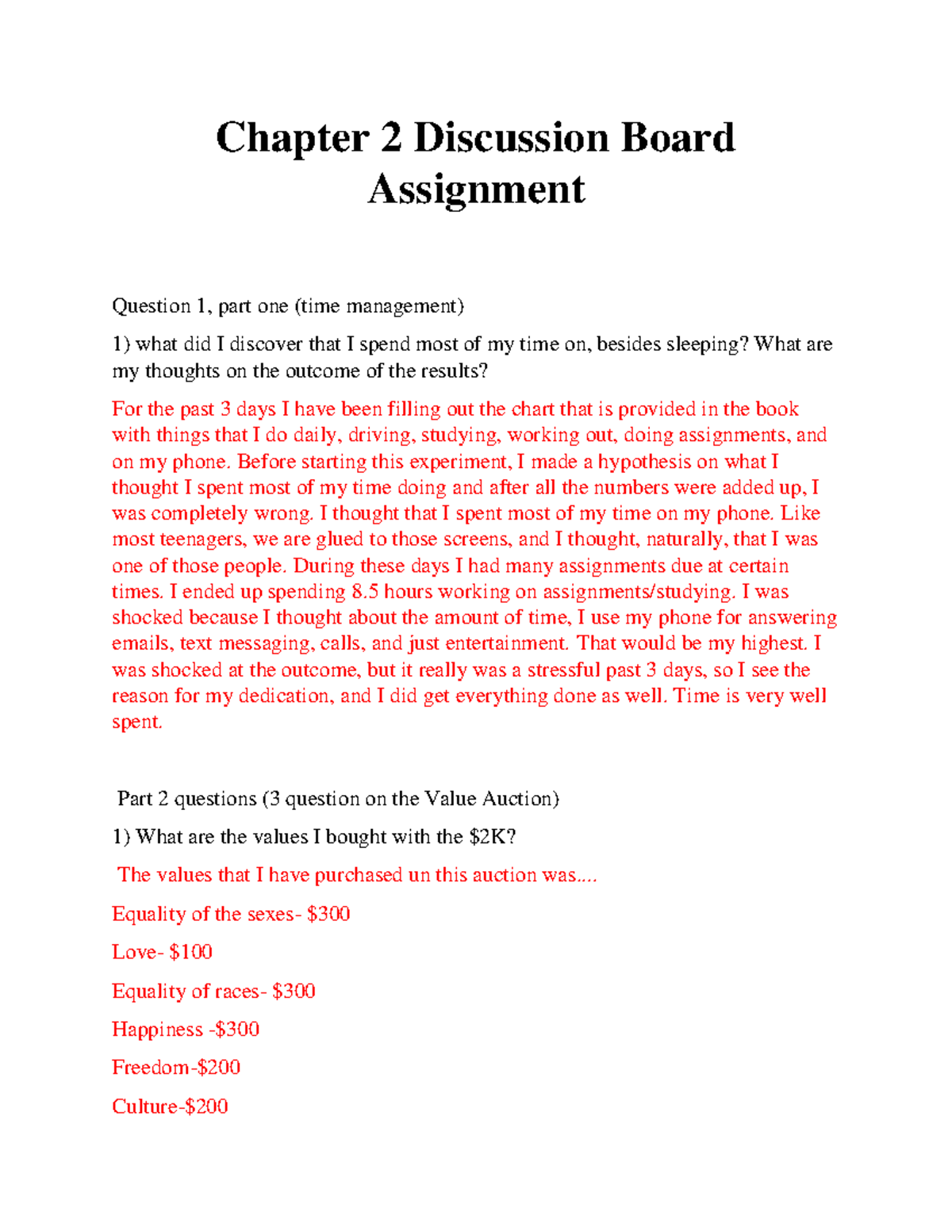 Document 2 - disscussion post - Chapter 2 Discussion Board Assignment ...