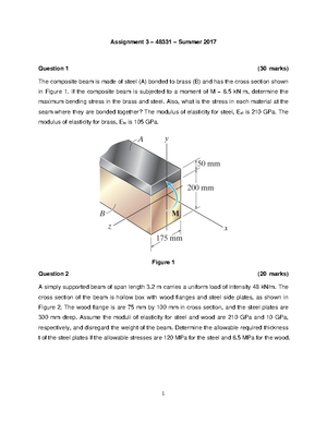 Quiz- 48331 MOS Spring 2022 - Quiz - 48331-Mechanics of Solids - Spring 2022 Question 1 (10 ...