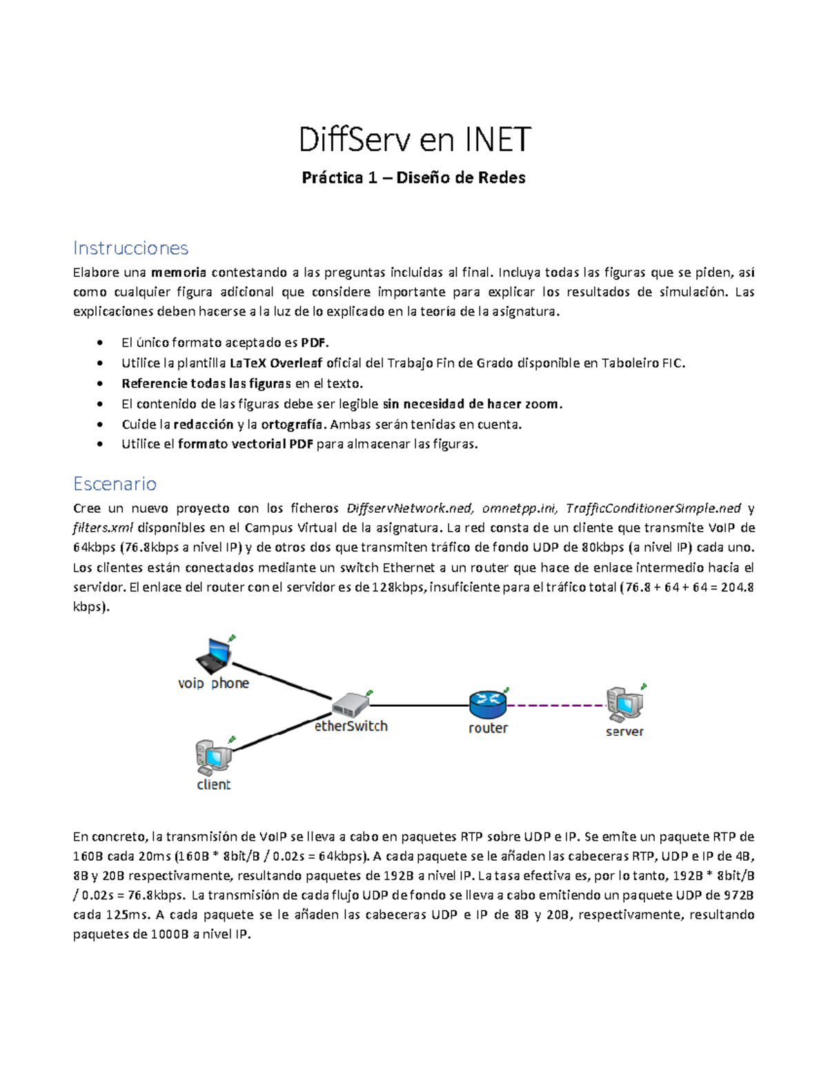 DR p1 diffserv - Enunciado de la practica p1 de DR 23-24 - DiffServ en ...