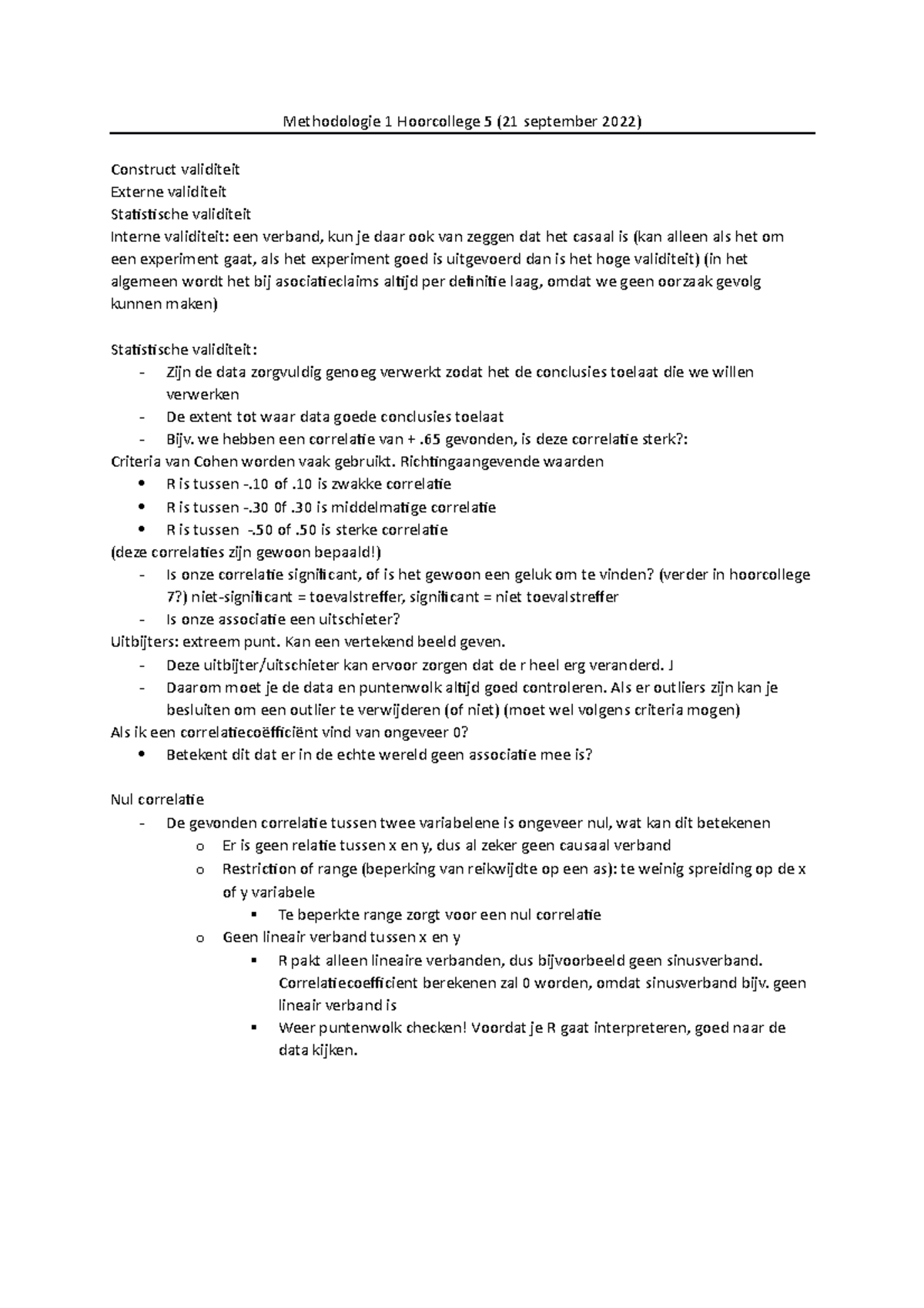 Methodologie 1 Hoorcollege 5 Methodologie 1 Hoorcollege 5 21