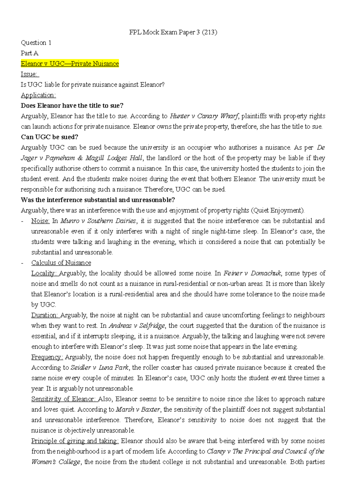 FPL Mock Exam Paper 3 - Mock Exam Answer - FPL Mock Exam Paper 3 (213 ...