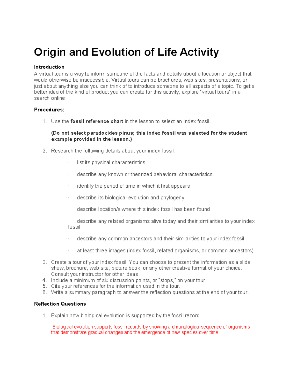 Origin and Evolution of Life Activity - Origin and Evolution of Life ...
