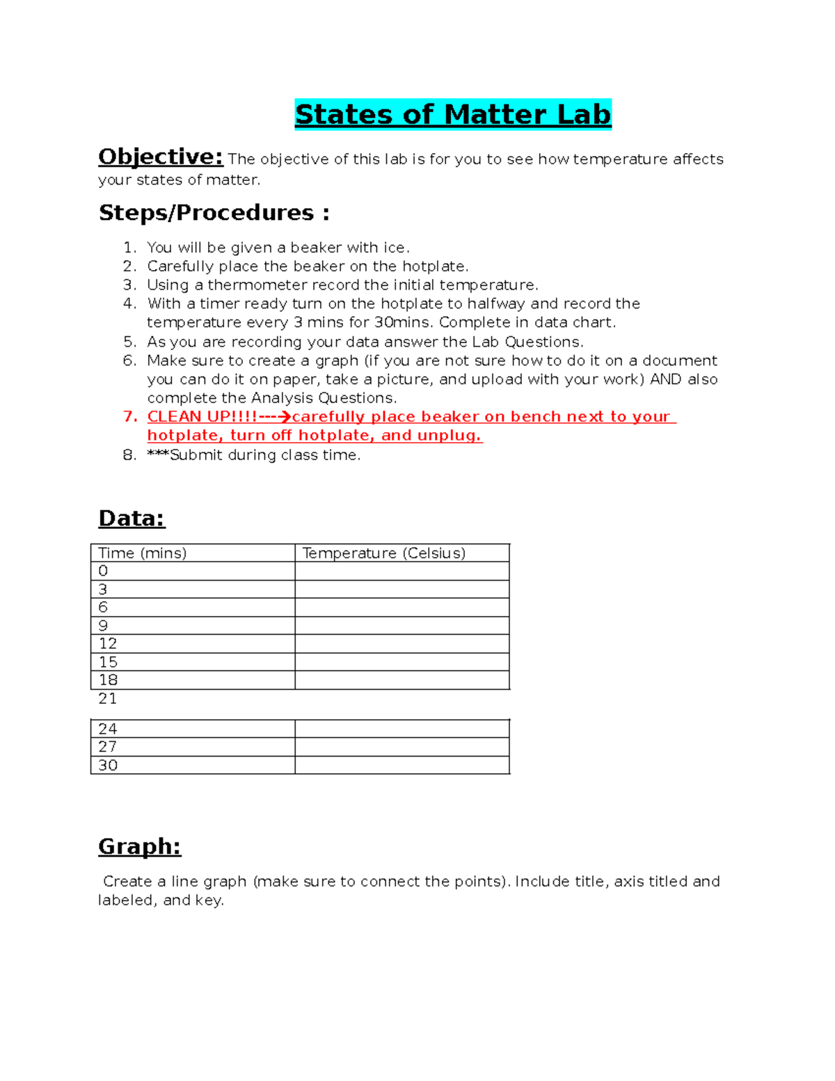 States of Matter Lab-1 - ,nn999999999999999999999 - States of Matter ...