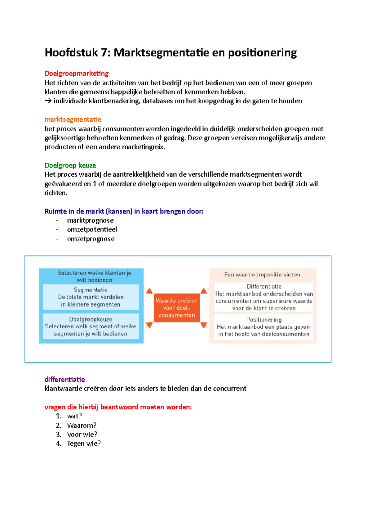 Samenvatting Principes Van Marketing - Hoofdstuk 7: Marktsegmentatie en ...