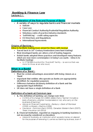 Tutorial- Banking n Finance - Banking & Finance Law – Tutorials ...