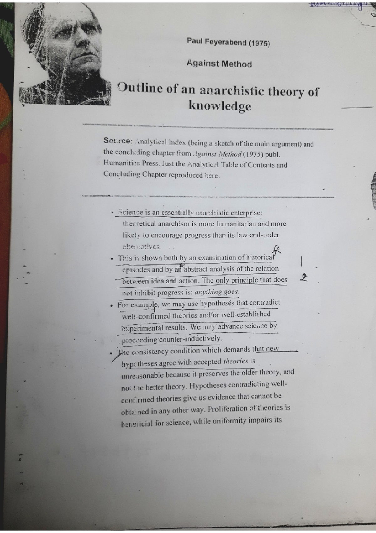 Against method - B.A.(hons.) Philosophy - Studocu
