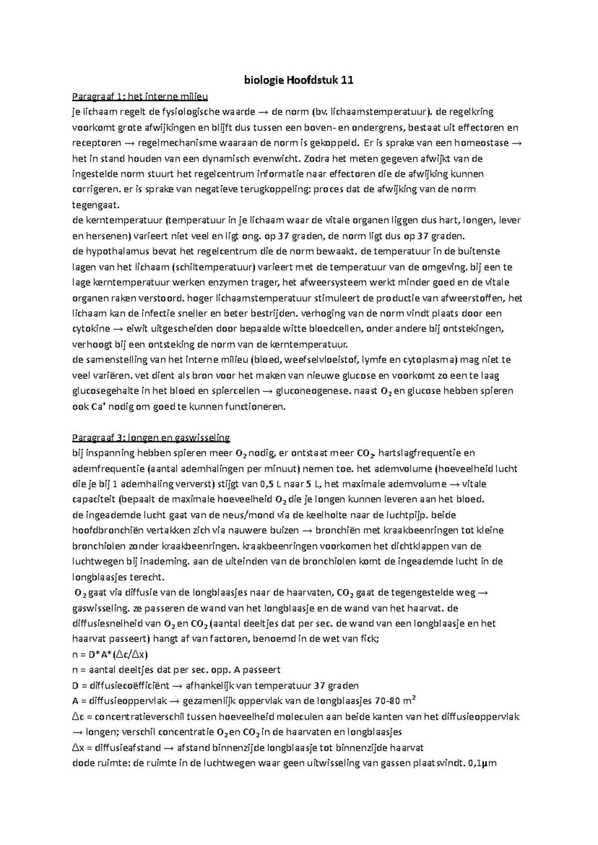 Biologie Hoofdstuk 11 - menselijk lichaam - biologie Hoofdstuk 11 ...