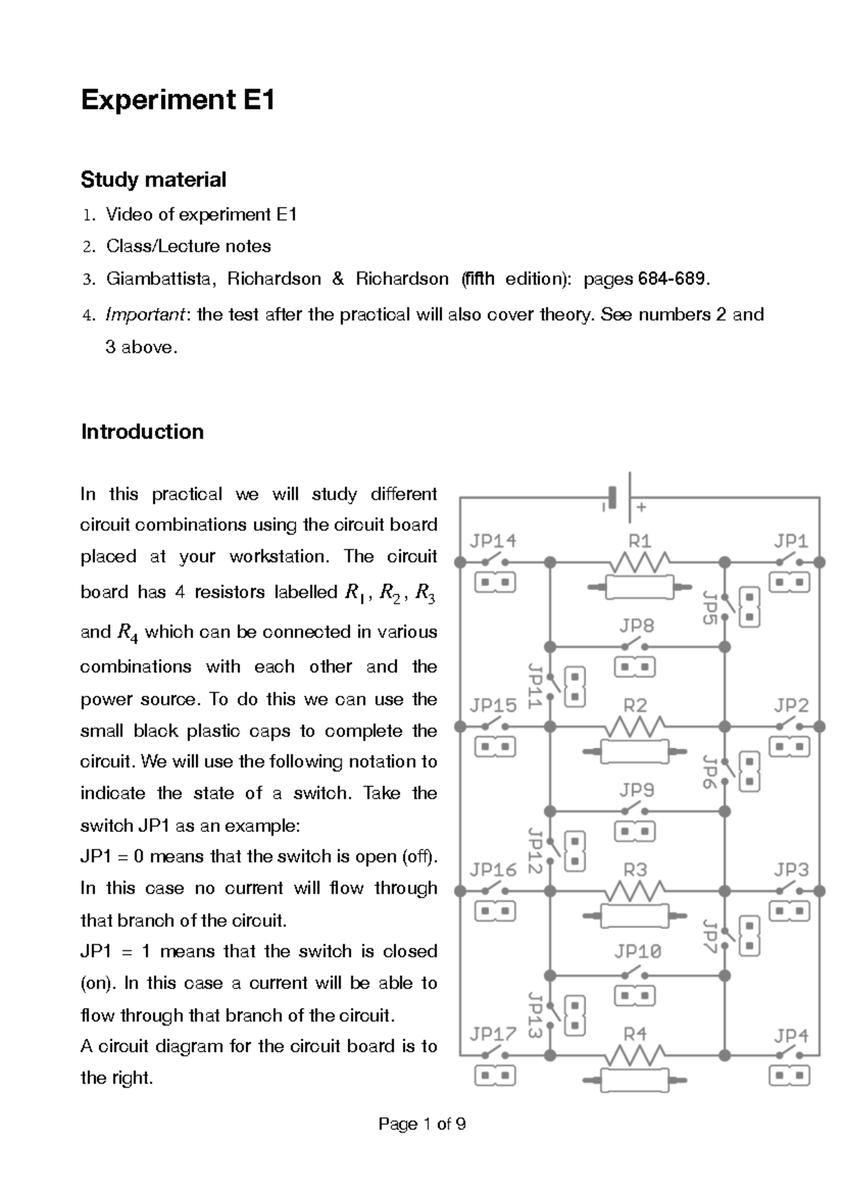 E1 physics prac - E1 prac worksheet - Experiment E Study material 1 ...