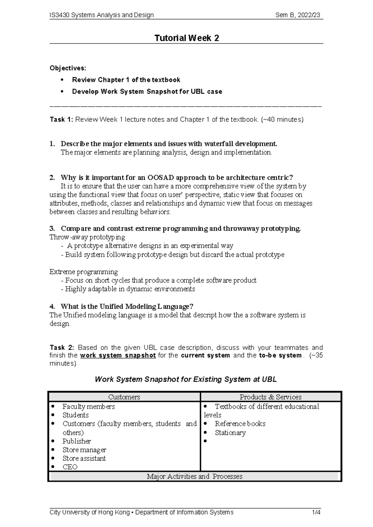 asdwerewr rfwfw edwe - Tutorial Week 2 Objectives: Review Chapter 1 of ...
