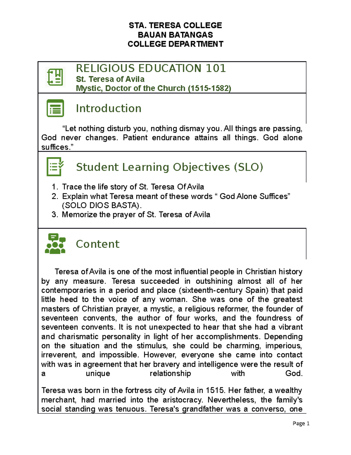 Module 6 - St. Teresa of Avila fd4260d594e03c3f1d1adb56b7bdad7d - BAUAN ...