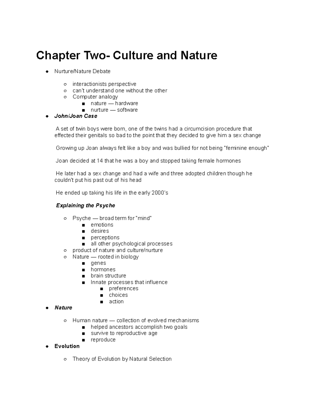 Social - Chapter Two - Culture and Nature - Chapter Two- Culture and ...