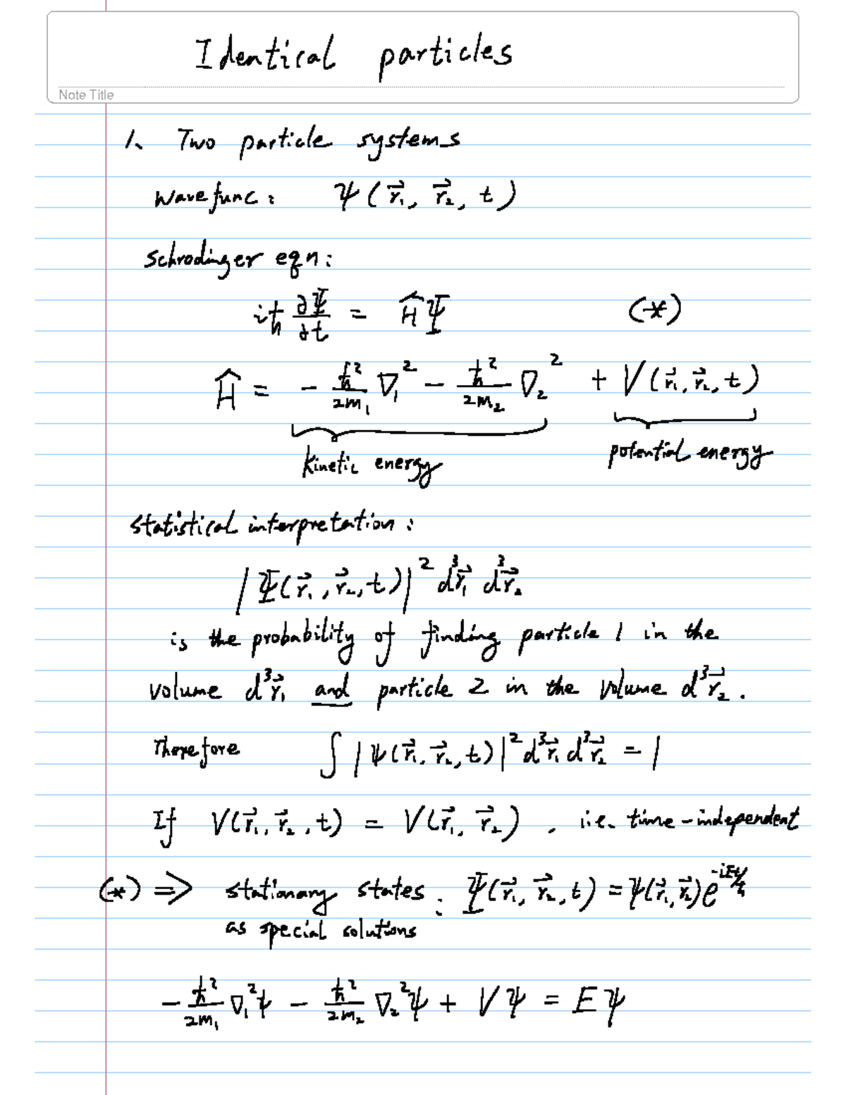 Identicalparticle - lecture notes - 114 - Studocu