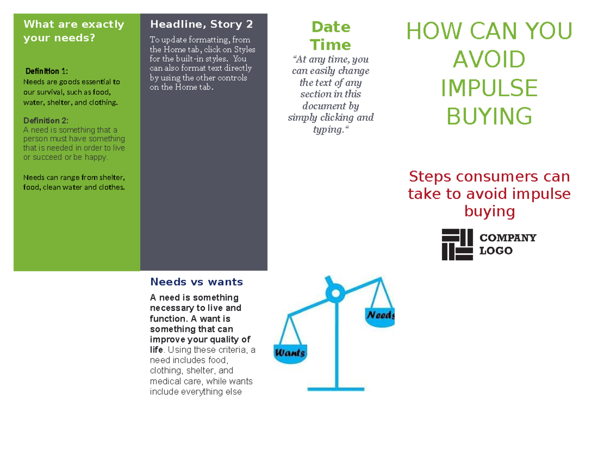 Document 3 - Business notes - What are exactly your needs? Definition 1 ...