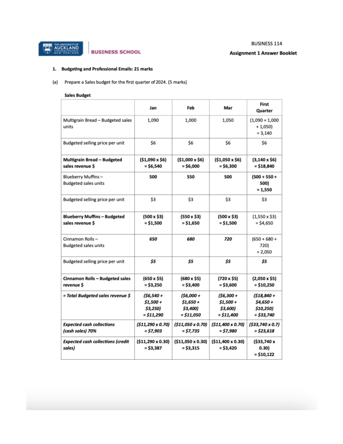 Assignment 1, 1a - Business - Studocu