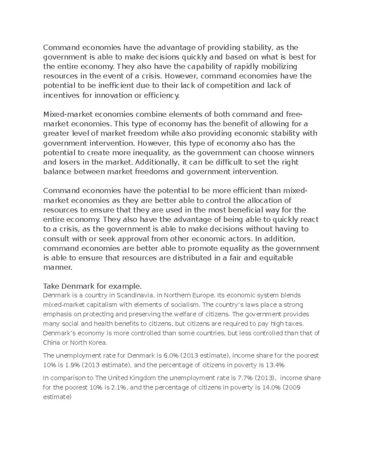 Command Eco VSMixed-Mark Eco - Command economies have the advantage of ...