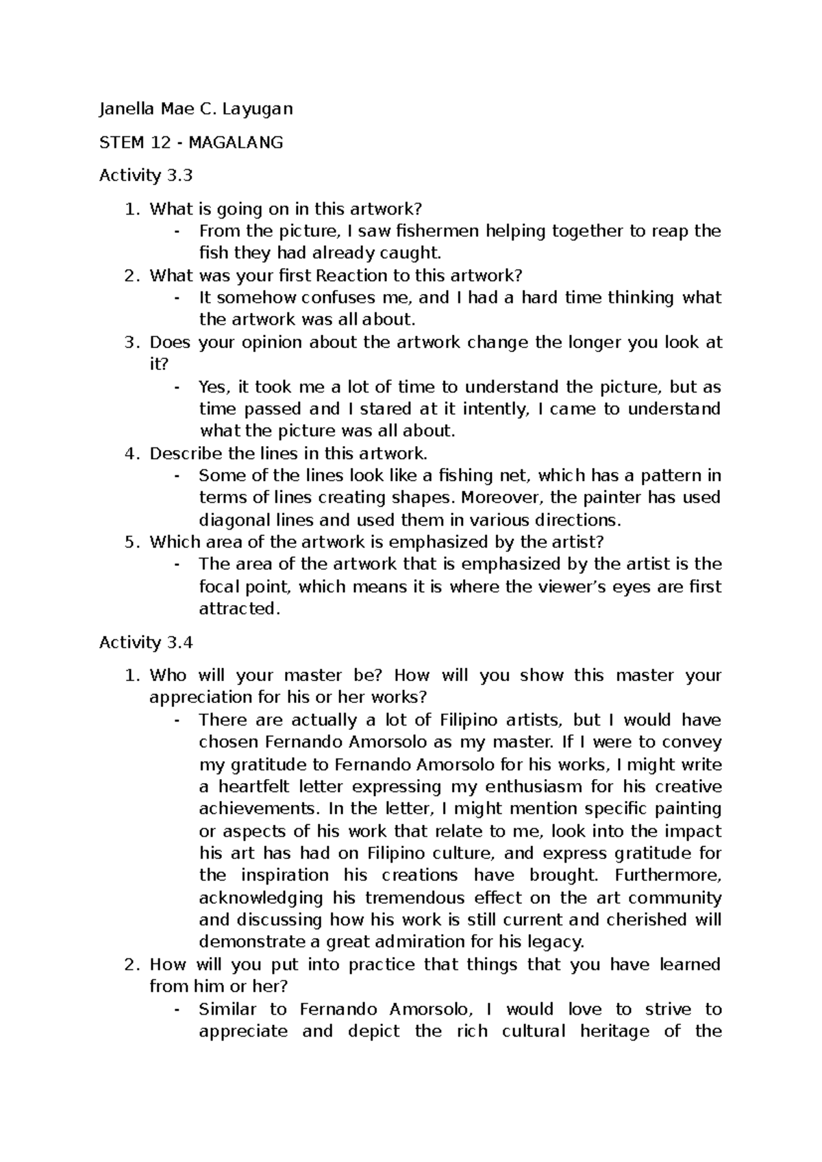Document - assignment - Janella Mae C. Layugan STEM 12 - MAGALANG ...