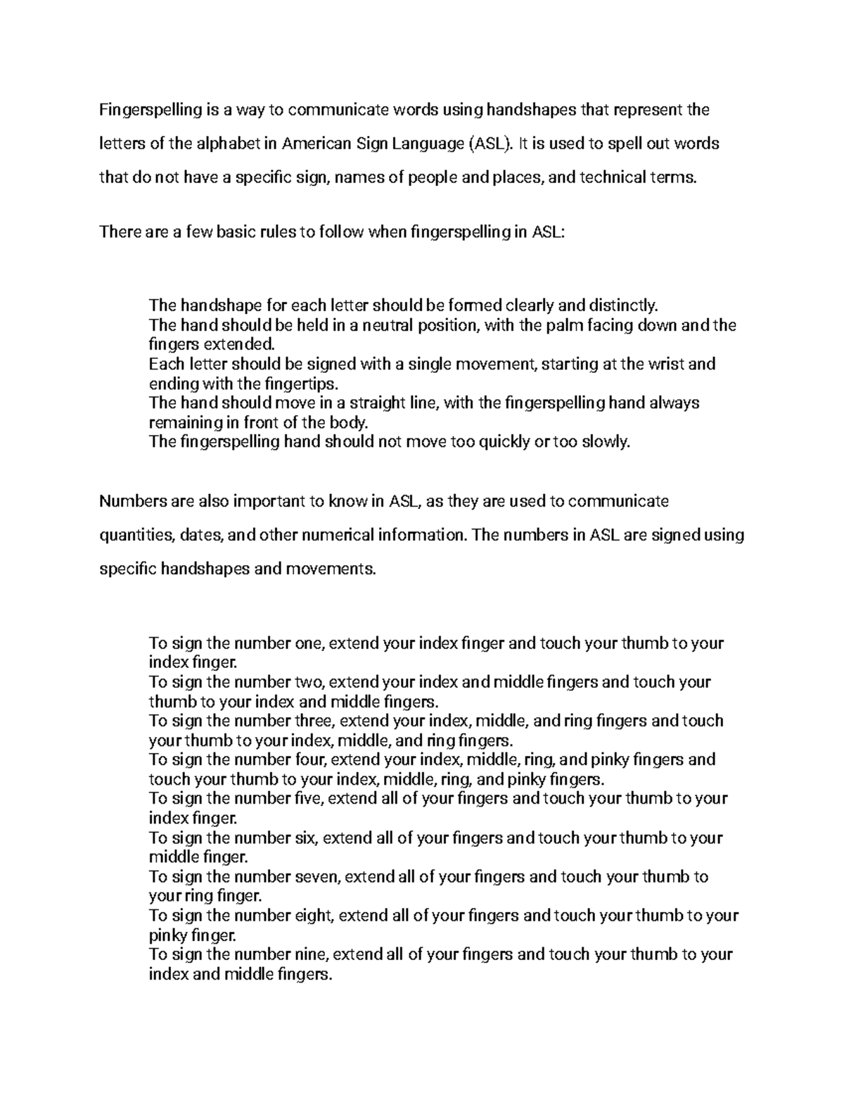 BB - notes - Fingerspelling is a way to communicate words using ...