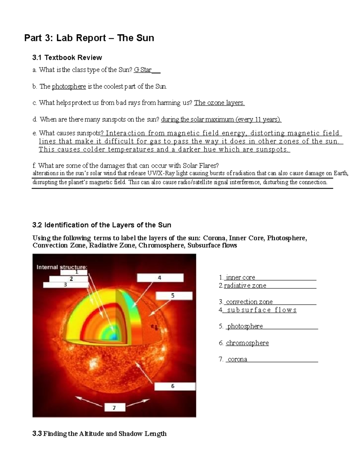 Lab Report 2 - the sun - Part 3: Lab Report – The Sun 3 Textbook Review ...