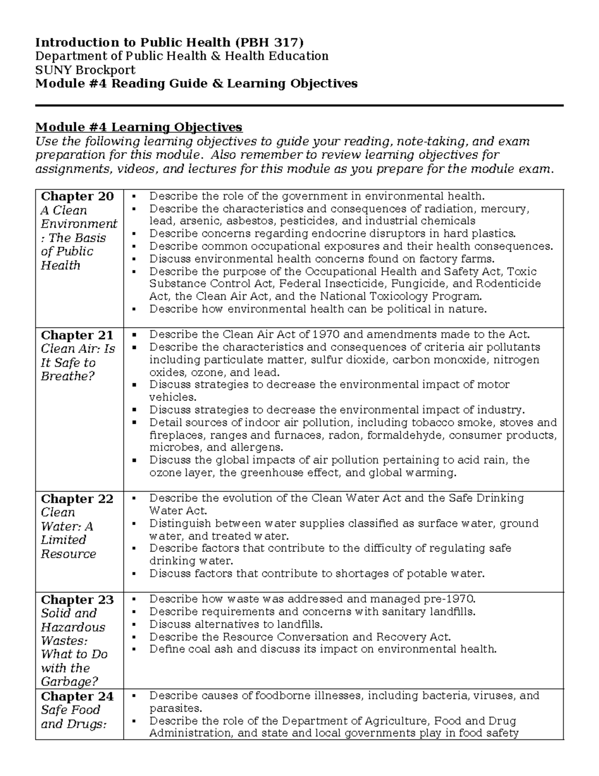 Module #4 Reading Guide & Learning Objectives (PBH 317) - Tagged ...