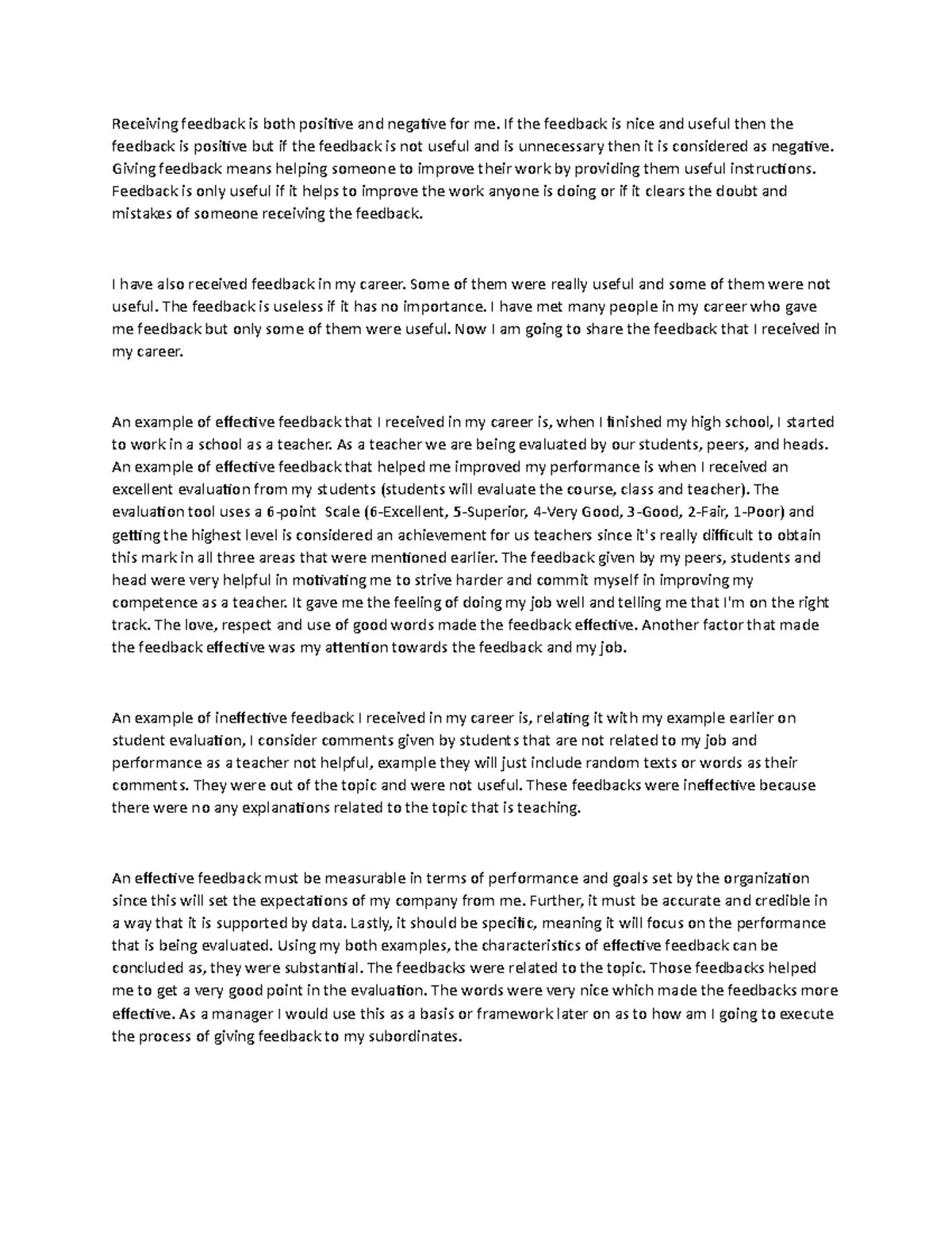 Online edu 8 - Homework help for students. - Receiving feedback is both ...