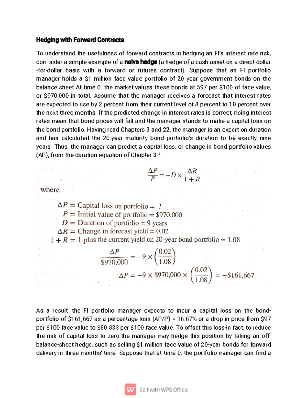 Hedging with Forward Contracts - Suppose that an Fl portfolio manager ...