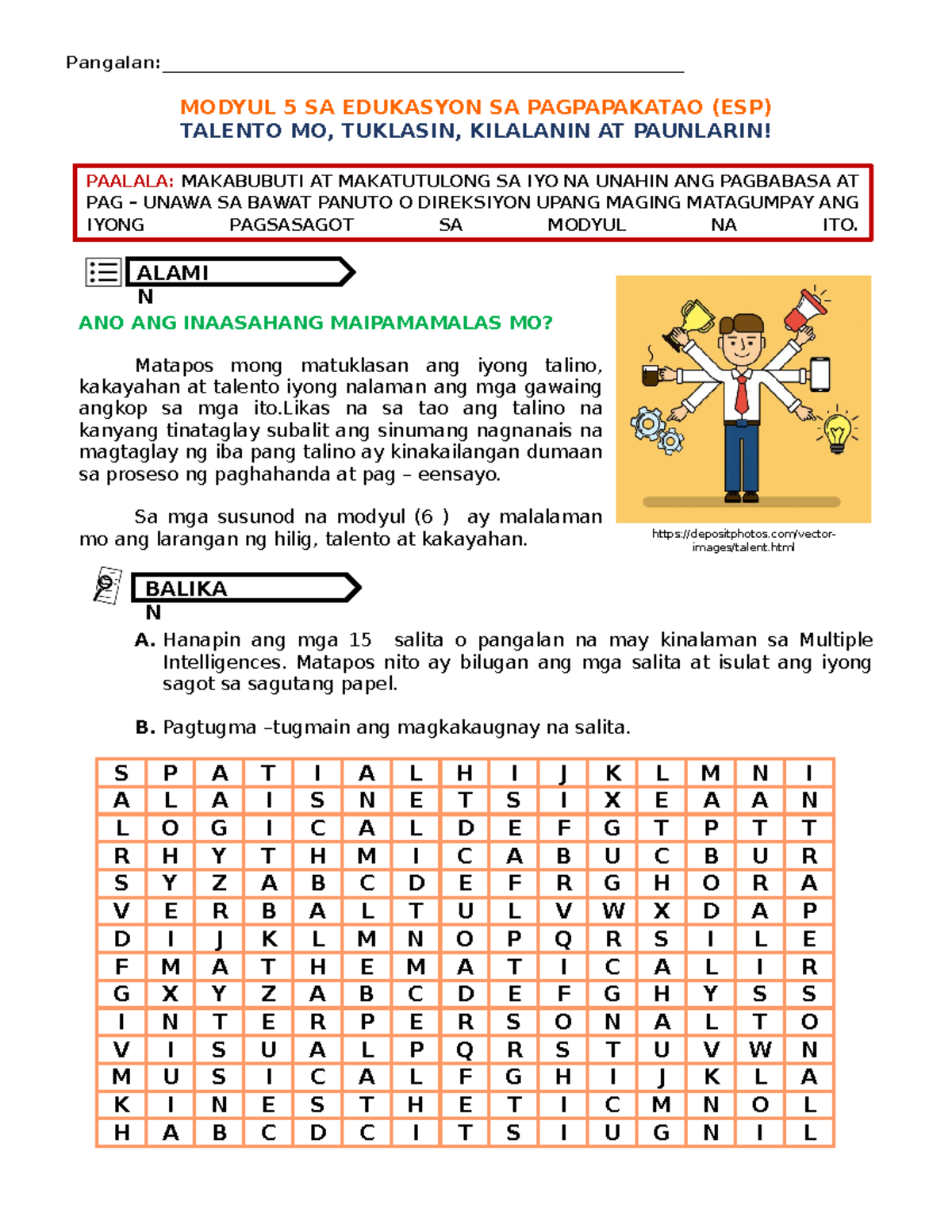 ESP Module-5 - God Bless! - MODYUL 5 SA EDUKASYON SA PAGPAPAKATAO (ESP ...