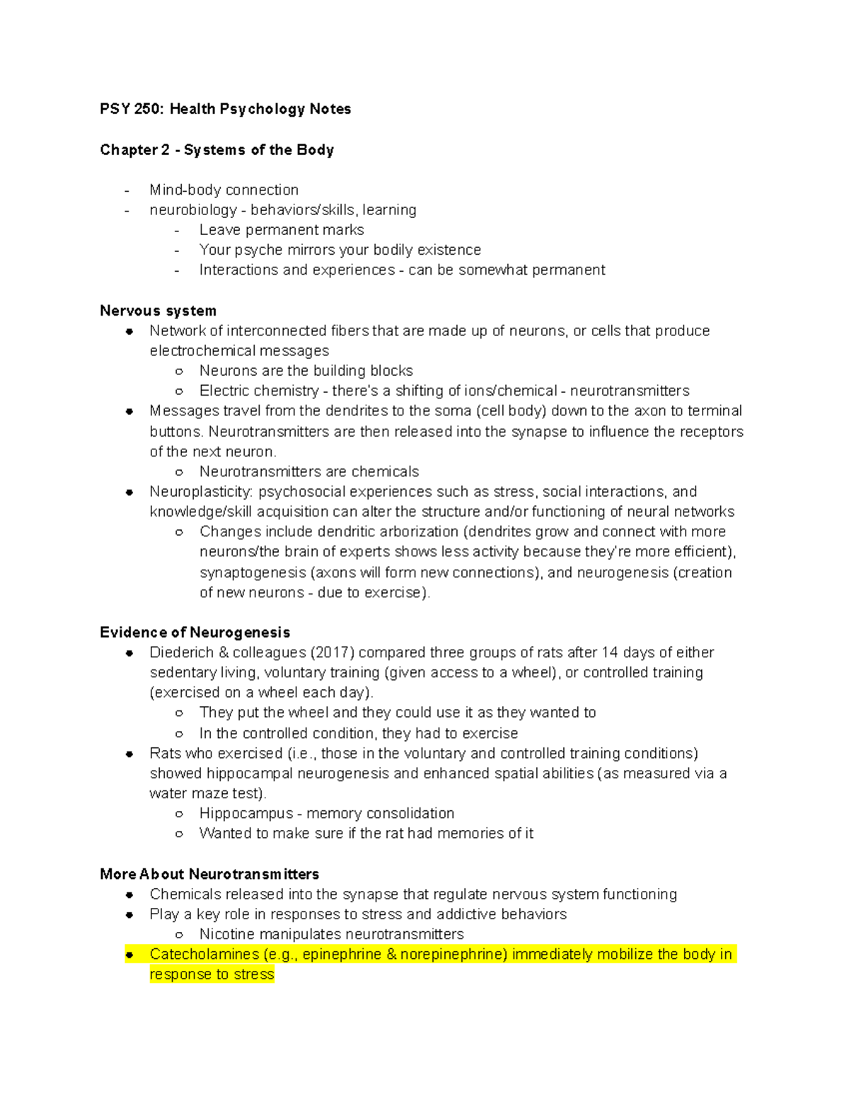 PSY 250 Health Psychology Notes - Chapter 2 - PSY 250 - Studocu